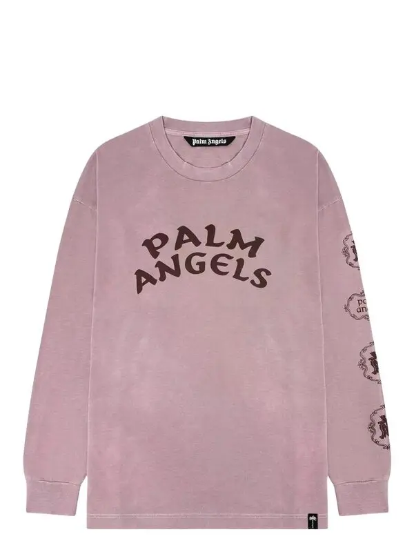 Palm Angels Logo-print Long-sleeve Sweater - Pink