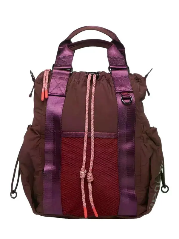 Desigual Drawstring Mesh-panel Backpack - Brown