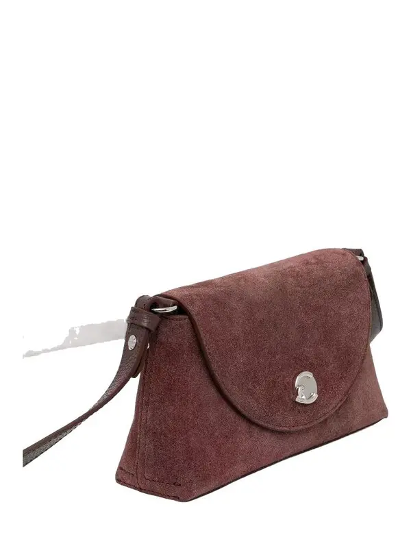 COCCINELLE Nikla Suede Logo-plaque Shoulder Bag - Brown