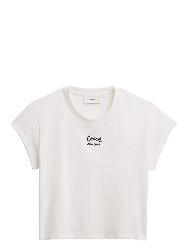 COACH Cap Sleeve Box Crewneck T-shirt - Ivory