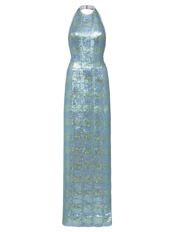 MARKARIAN Nerine Gingham Sequin Gown - Multi
