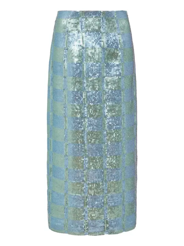MARKARIAN Lucida Gingham Sequin Skirt - Multi