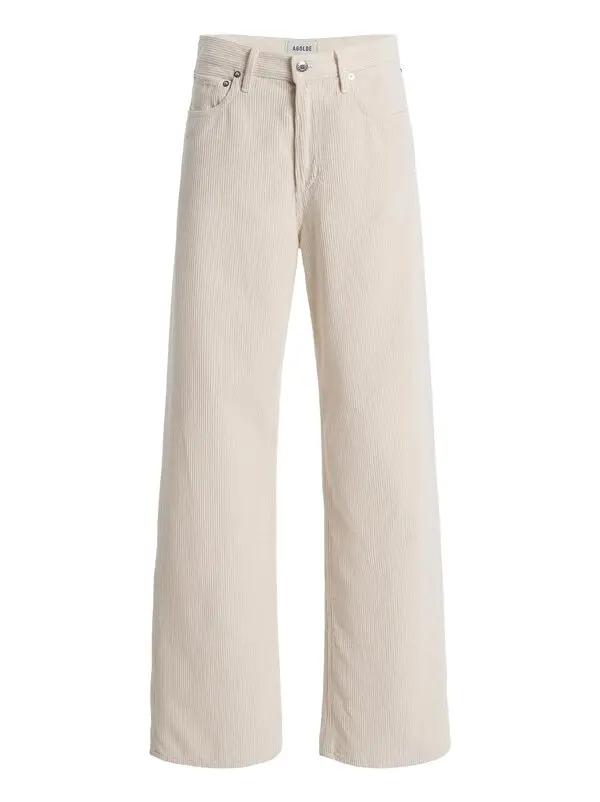 AGOLDE Ren Corduroy High-rise Wide-leg Jeans - White