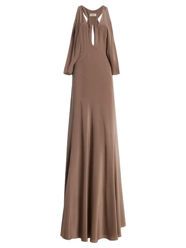 TEMILY Madame Gres Silk Gown - Grey