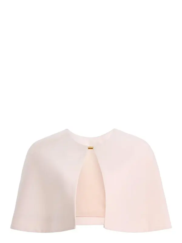 TEMILY Cropped Wool Cape Top - Pink
