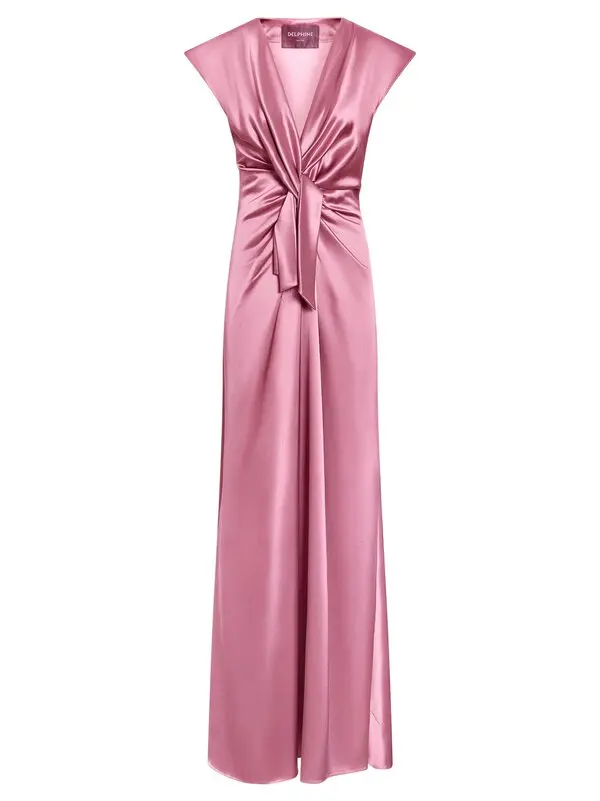 Delphine Ava Satin Charmeuse Gown - Pink