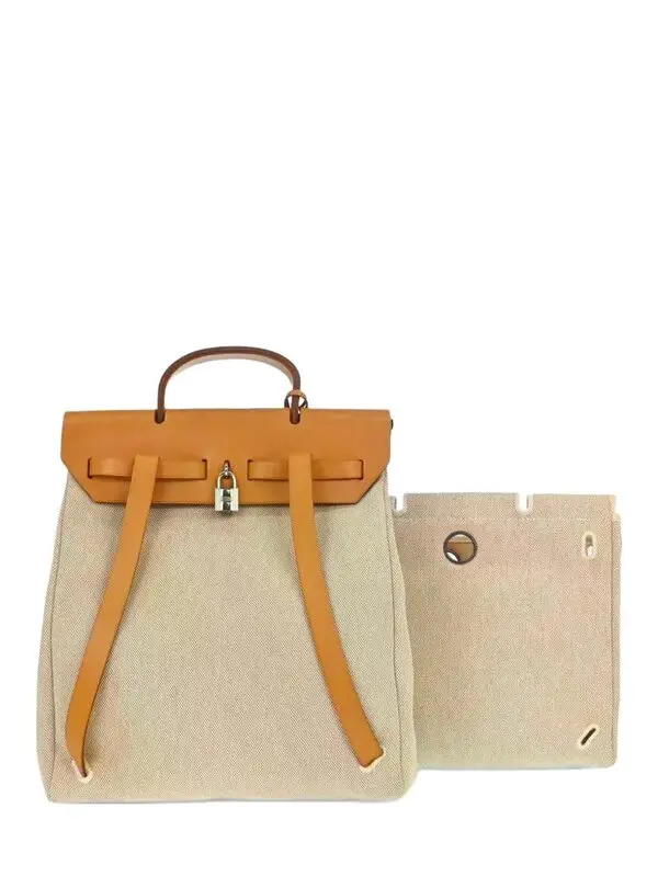 Hermès 1999 Herbag A Dos Toile H Backpack - Neutrals
