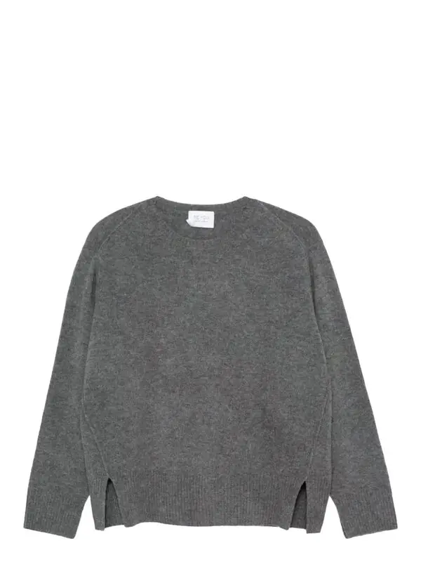 BE YOU Side-slit Cashmere Sweater - Grey