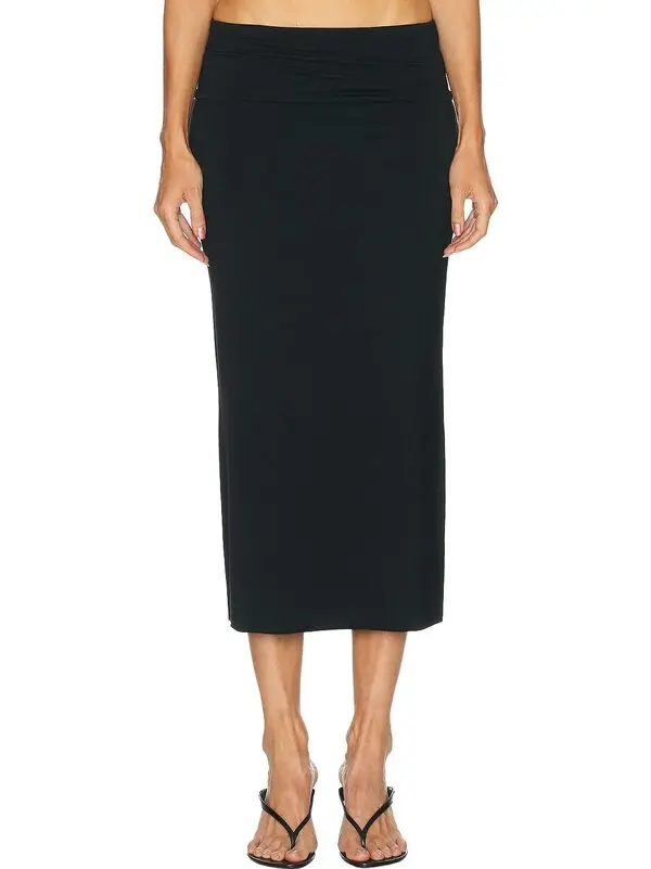 Eterne Elsa Soft Jersey Midi Skirt - Black