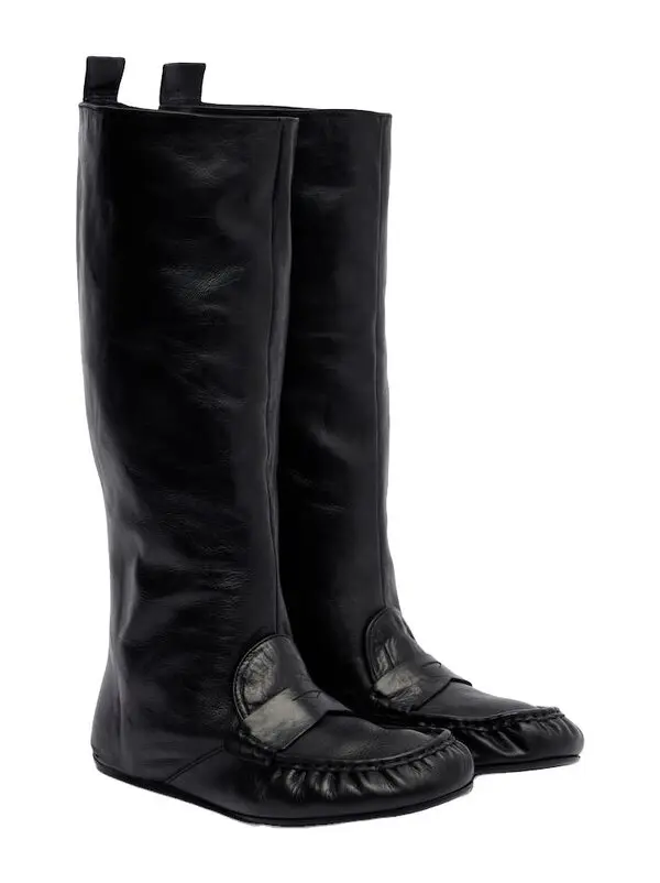 Acne Studios Bojan Leather Knee-high Boots - Black