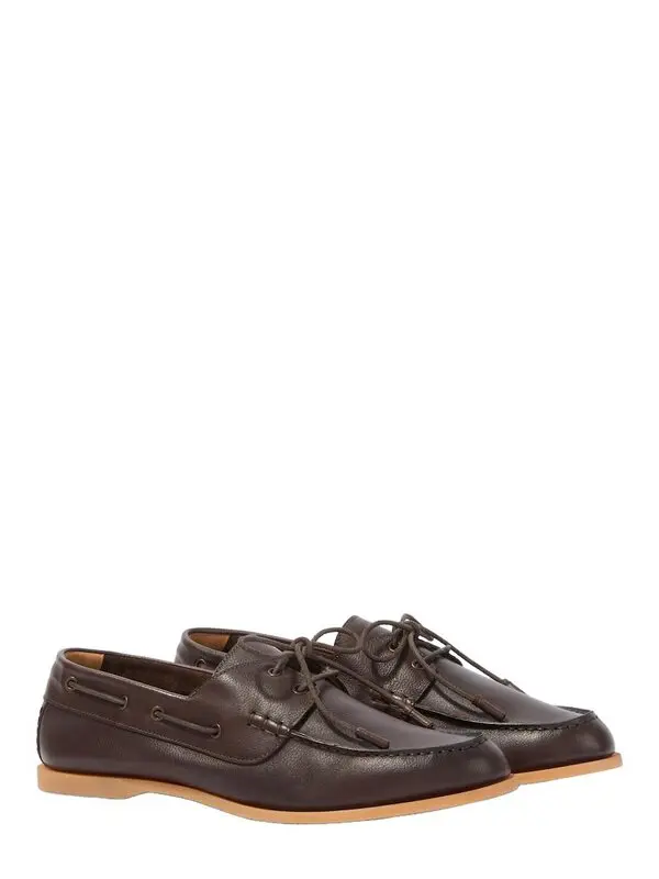Frescobol Carioca Marina Leather Boat Shoes - Brown