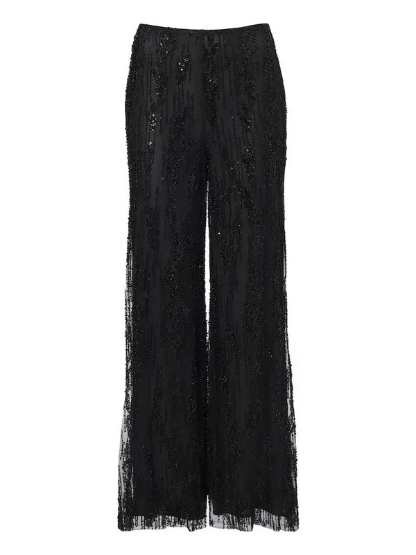 Staud Jayden Embellished Wide-leg Pants - Black