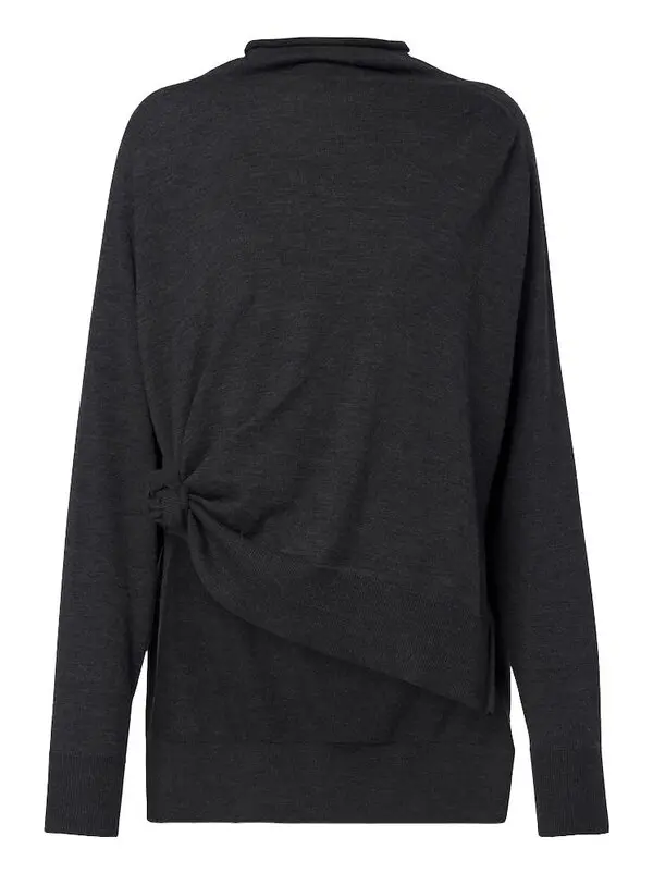Magda Butrym Draped Wool Sweater - Grey