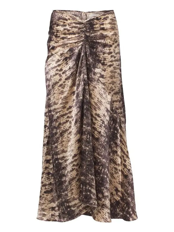 Isabel Marant Étoile Laren Snake-print Silk Satin Midi Skirt - Beige