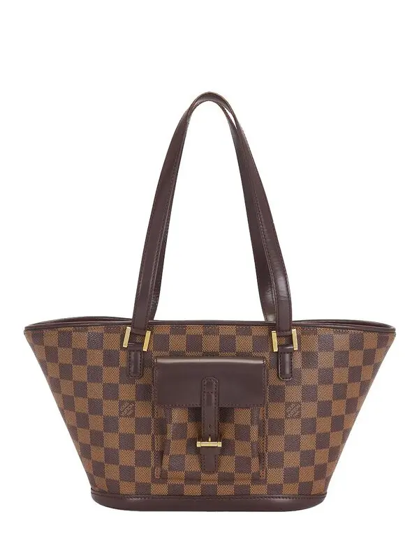 LOUIS VUITTON Damier Ebene Manosque Pm Tote Bag - Brown