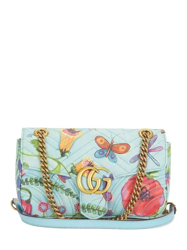 Gucci X Unskilled Worker Gg Marmont Shoulder Bag - Blue