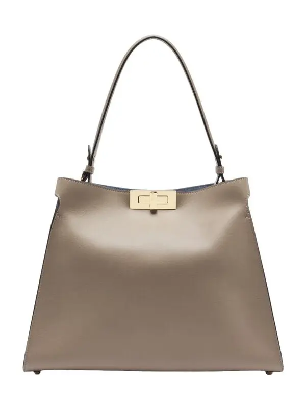 Fendi Way Medium Leather Shoulder Bag - Beige