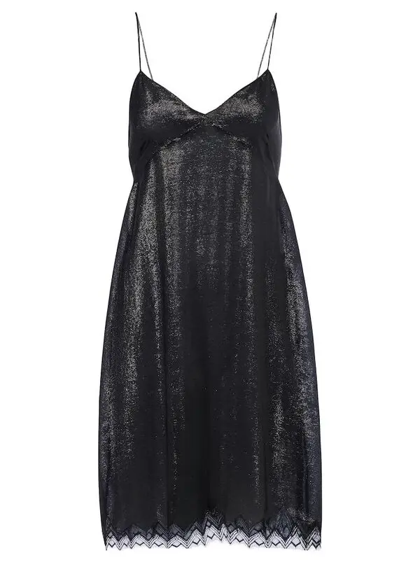TOM FORD Embellished Lace-trimmed Silk-blend Minidress - Black