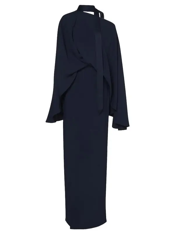 TALLER MARMO Brooks Scarf-detail Crêpe Cady Gown - Blue