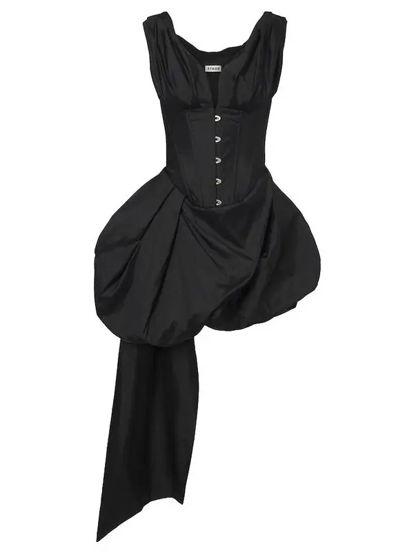 Staud Fabianne Silk Corset Dress - Black