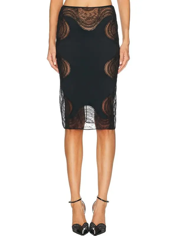 TOM FORD Lace-encrusted Pencil Skirt - Black