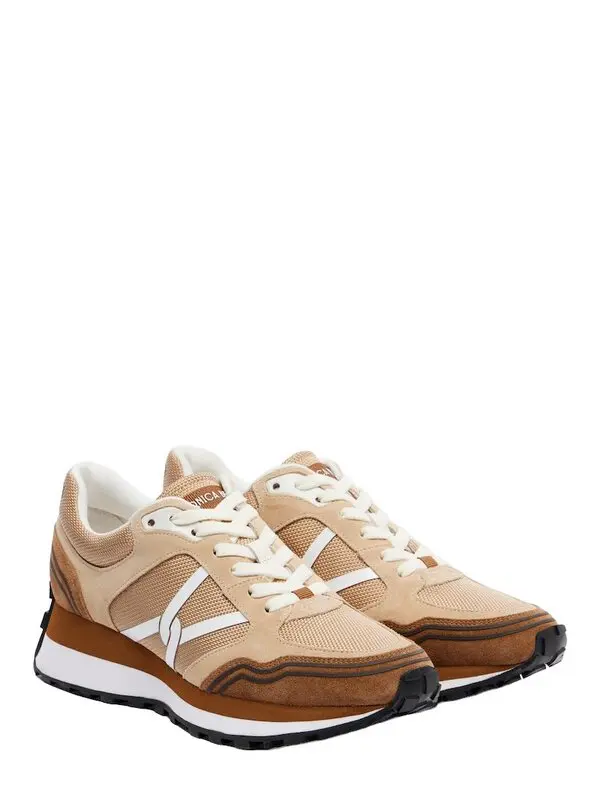 Veronica Beard Valentina Suede-trimmed Sneakers - Brown