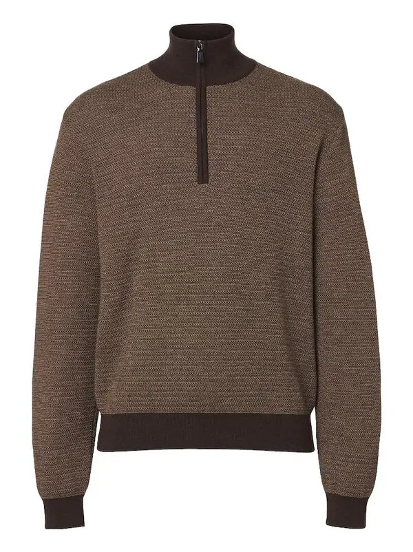 Frescobol Carioca Heitor Quarter Zip Sweater - Brown