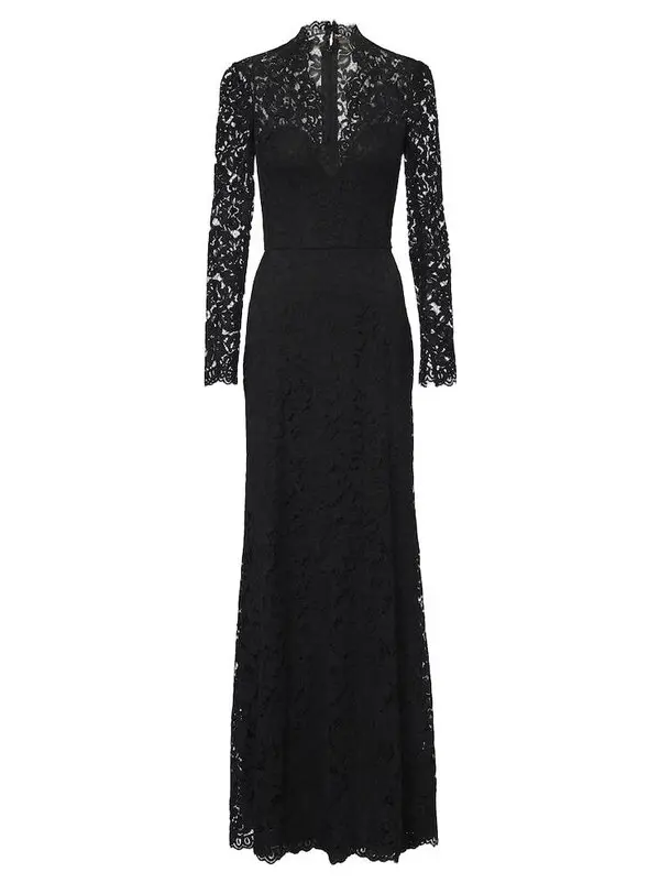Monique Lhuillier Lace Cotton-blend Bustier Gown - Black
