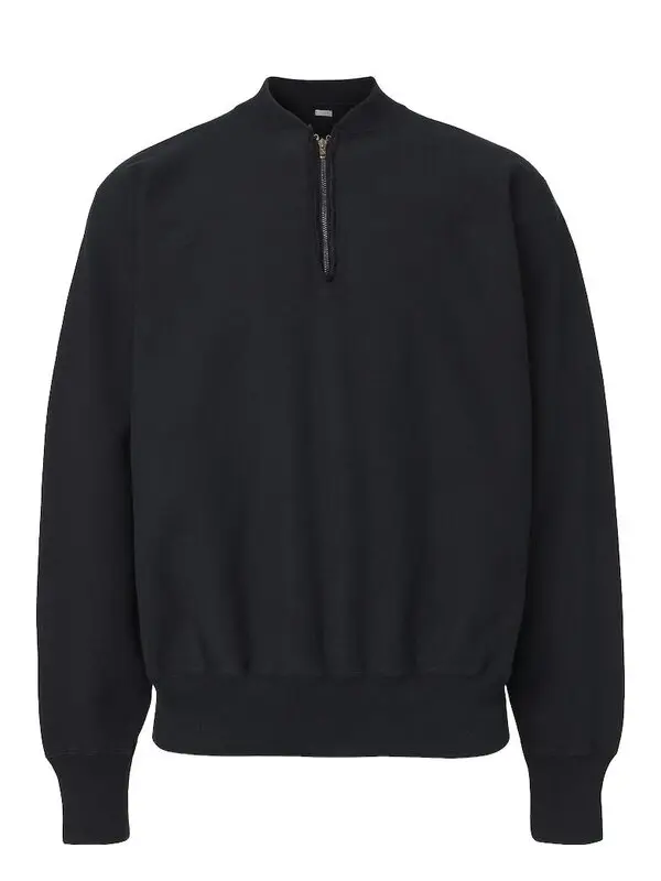 A.PRESSE Cotton Zip-up Sweater - Black