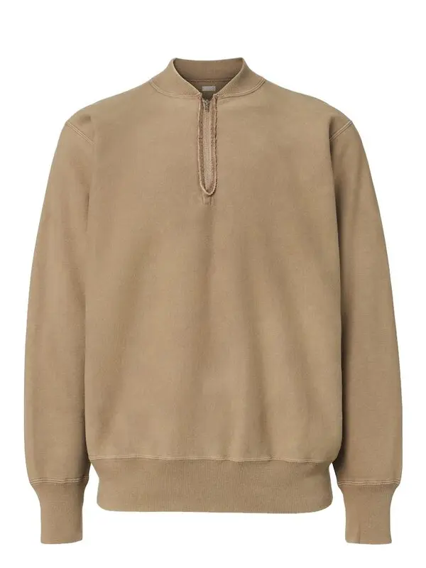A.PRESSE Cotton Zip-up Sweater - Brown