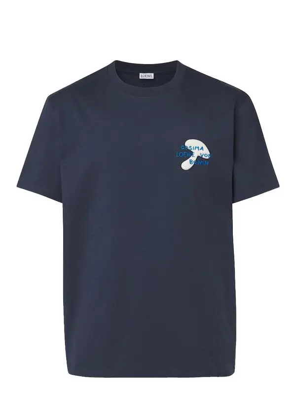 Loewe X Cosima Von Bonin Logo Cotton Jersey T-shirt - Blue