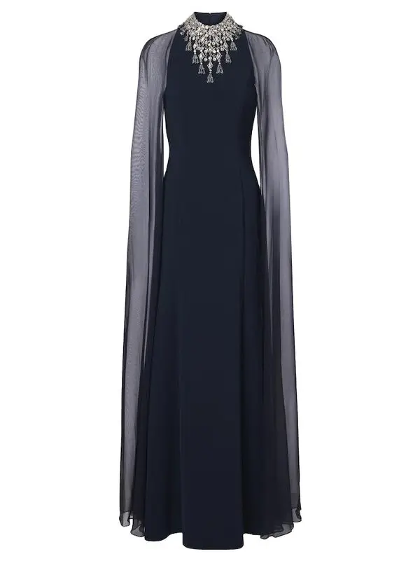 Jenny Packham Kalypto Crystal-embellished Gown - Blue