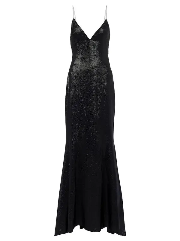 TOM FORD Embellished Silk-blend Gown - Black