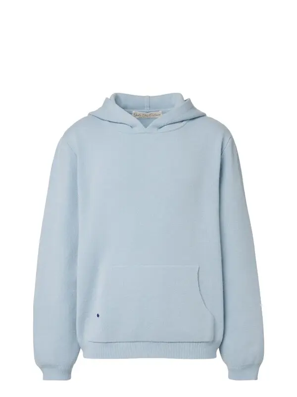 GOD'S TRUE CASHMERE Cashmere Hoodie With Lapis Lazuli - Blue