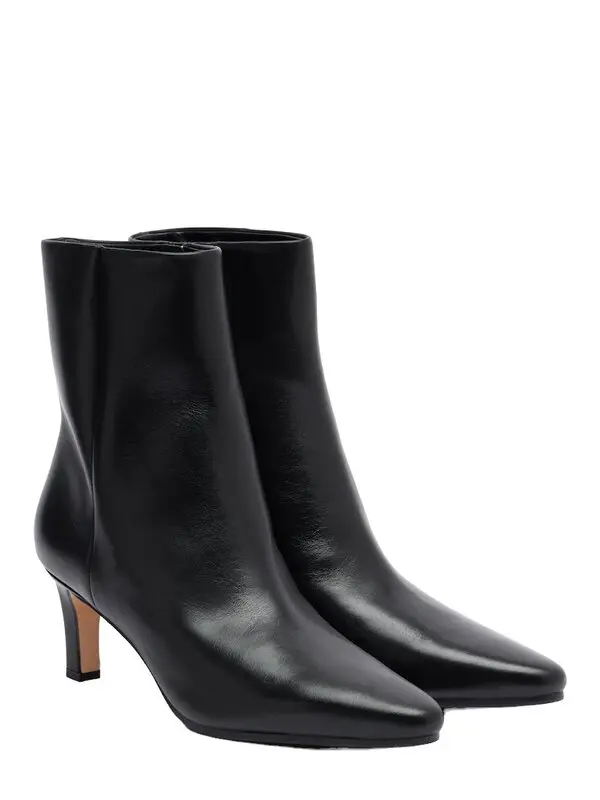 Veronica Beard Agnes Leather Ankle Boots - Black