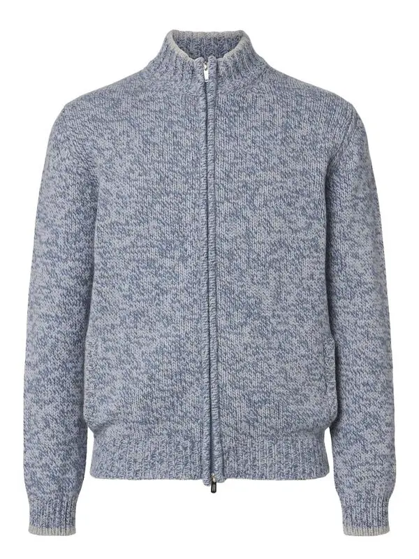 Fedeli Alpaca And Wool Cardigan - Blue