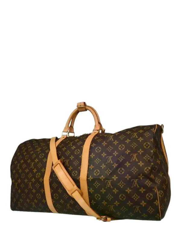 LOUIS VUITTON 1996 Monogram Keepall Bandouliere Duffle Bag - Brown