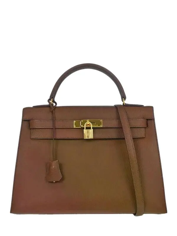 Hermès 1998 32 Kelly Sellier Two-way Handbag - Brown