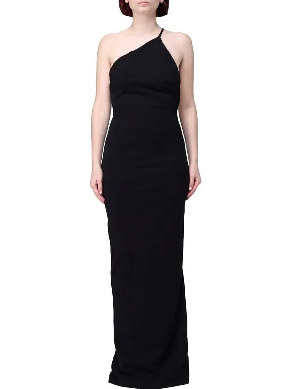 Solace London Long Criªpe Dress - Black
