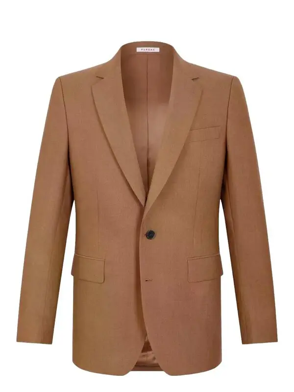 FURSAC Single-breasted Wool Blazer - Brown