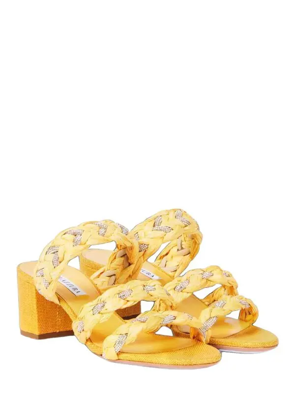 AQUAZZURA Costiera Crystal-embellished Sandals - Yellow