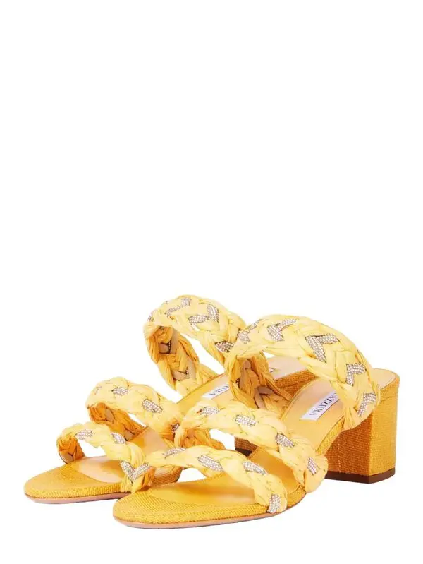 AQUAZZURA Costiera Crystal-embellished Sandals - Yellow