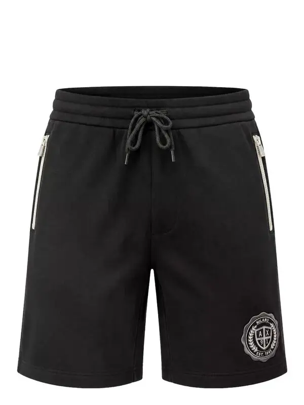 Armani Exchange Logo-patch Drawstring Shorts - Black