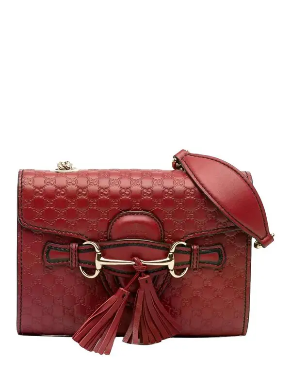 Gucci 2016-2026 Mini Microguccissima Emily Crossbody Bag - Red