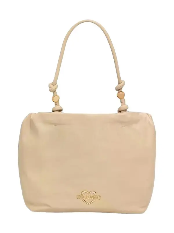 Moschino Logo-plaque Knotted Shoulder Bag - Neutrals