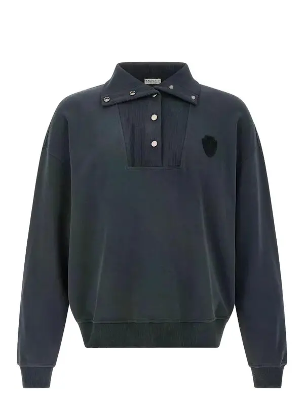 Brunello Cucinelli Logo-detail Cotton Polo Shirt - Blue