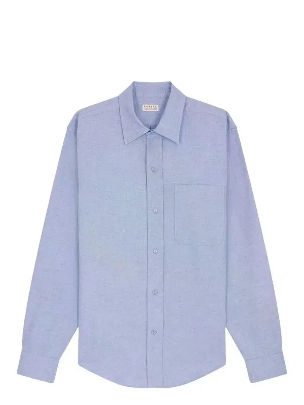 FURSAC Dot-pattern Button-front Shirt - Blue