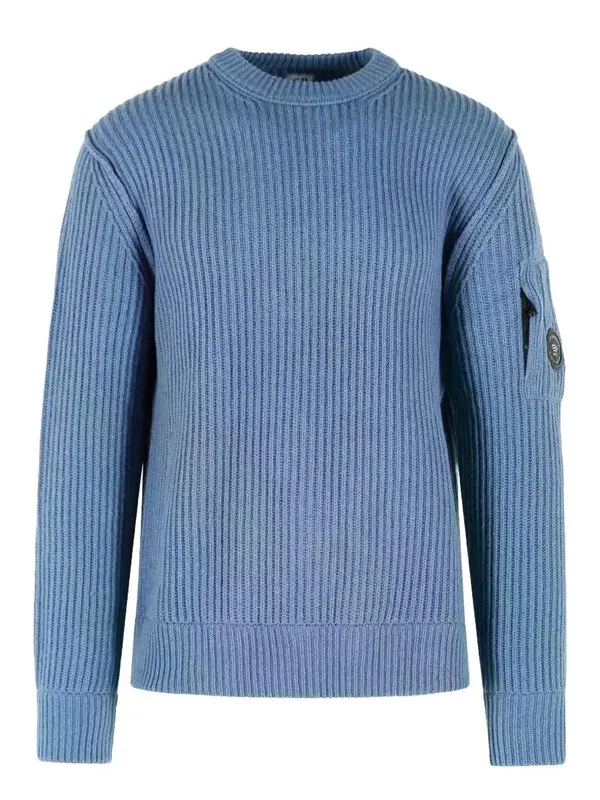 C.P. COMPANY Lens Ribbed-knit Sweater - Blue