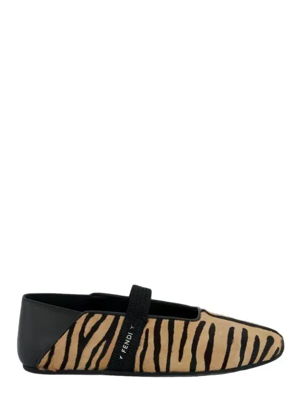 Fendi Academia Animal-print Ballet Flats - Neutrals
