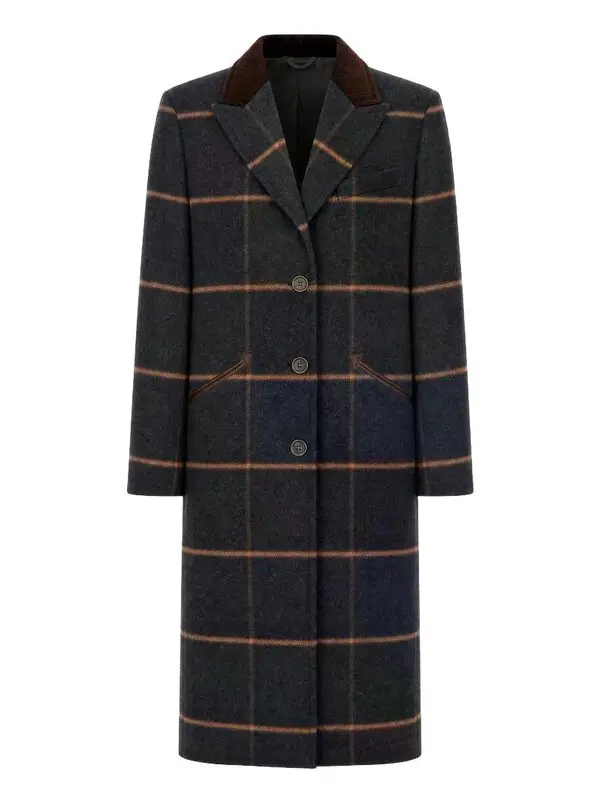 FORTELA Flossie Check Wool Coat - Grey
